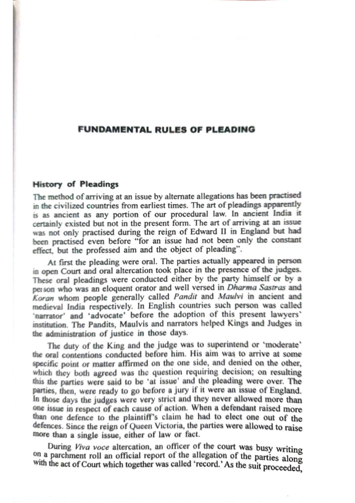 Fundamental Rules of Pleading: Key Notes for Law Students - Studocu