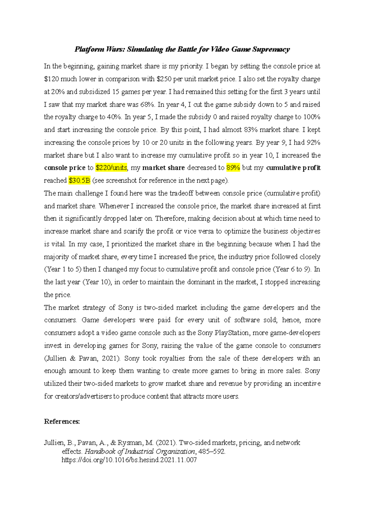 Platform Wars Simulation Reflection: Strategies for Market Dominance ...