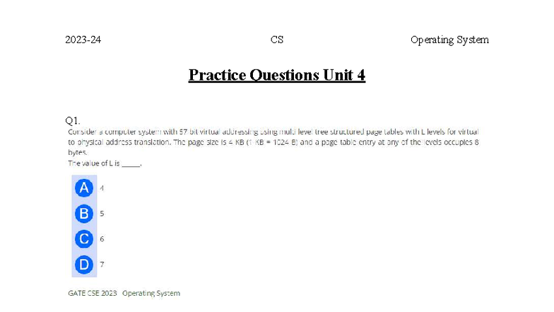 Practice Questions Unit 4 - Research paper Format - Q2. Q3. BCS Q4. Q5 ...