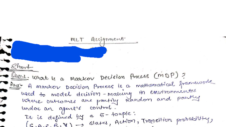 MLT Assignment 2: Understanding Markov Decision Processes and Neural Networks - Studocu