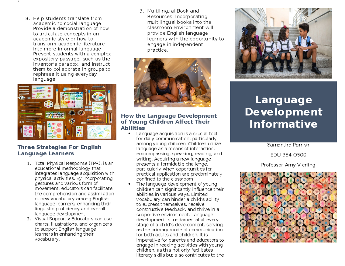 Language Development Strategies for Kids - EDU-354-O Informative Guide ...