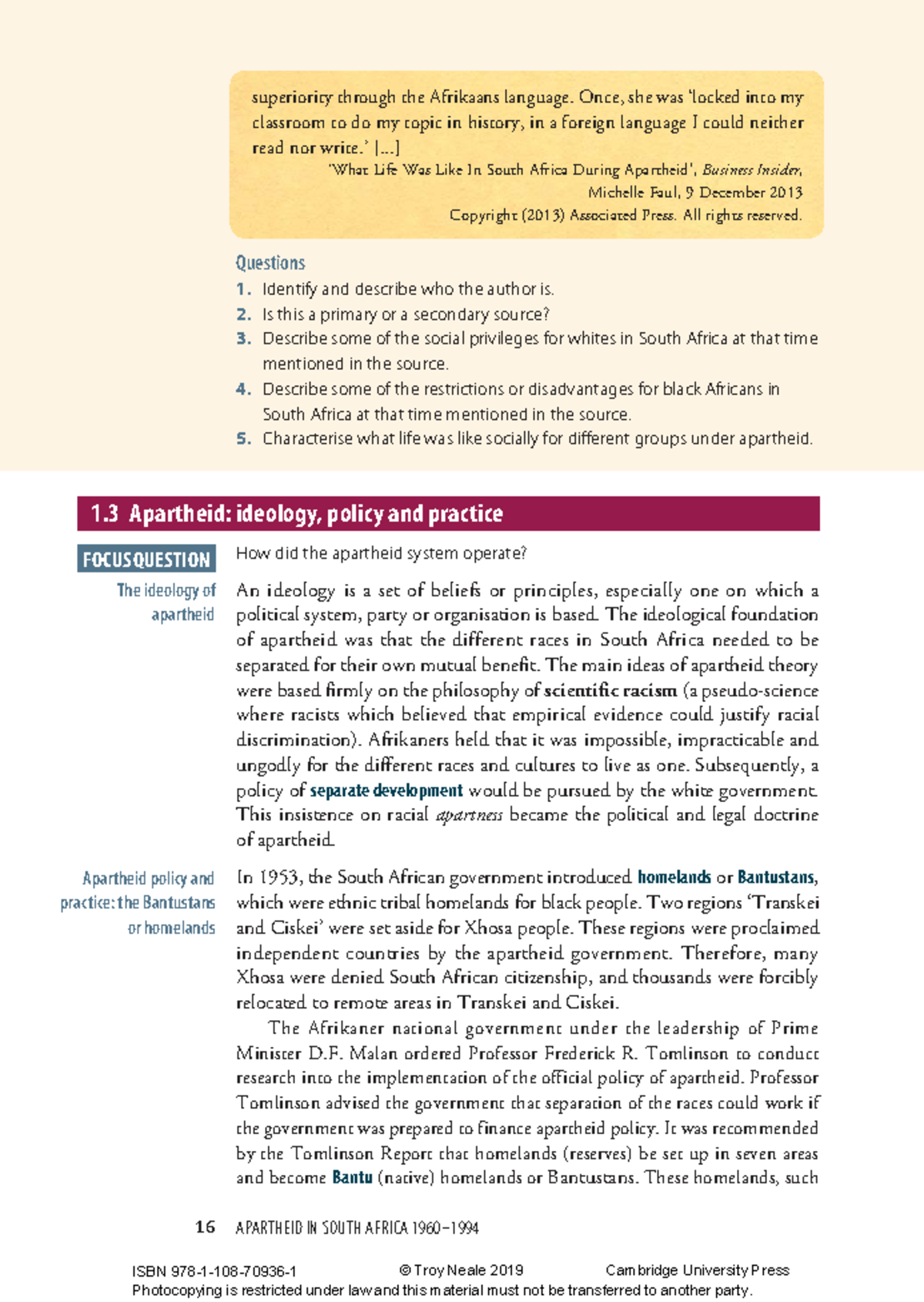 Apartheid Ideology in Practice: A Study of Racial Segregation in South ...