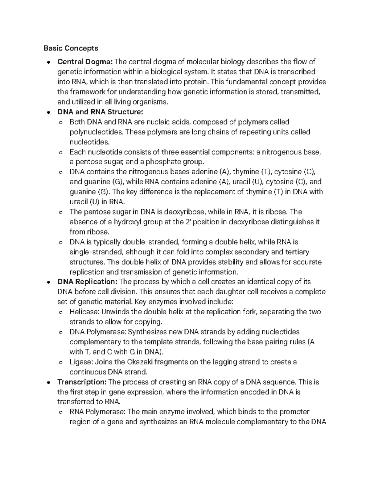 Review of Diagnostic Molecular Biology Concepts and Chapters 9-12 ...