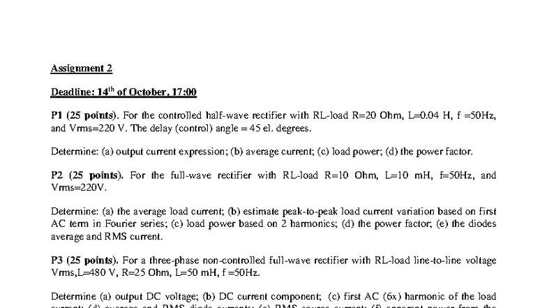 Assignment 2 - homework - Assignment 2 Deadline: 14th of October, 17 ...