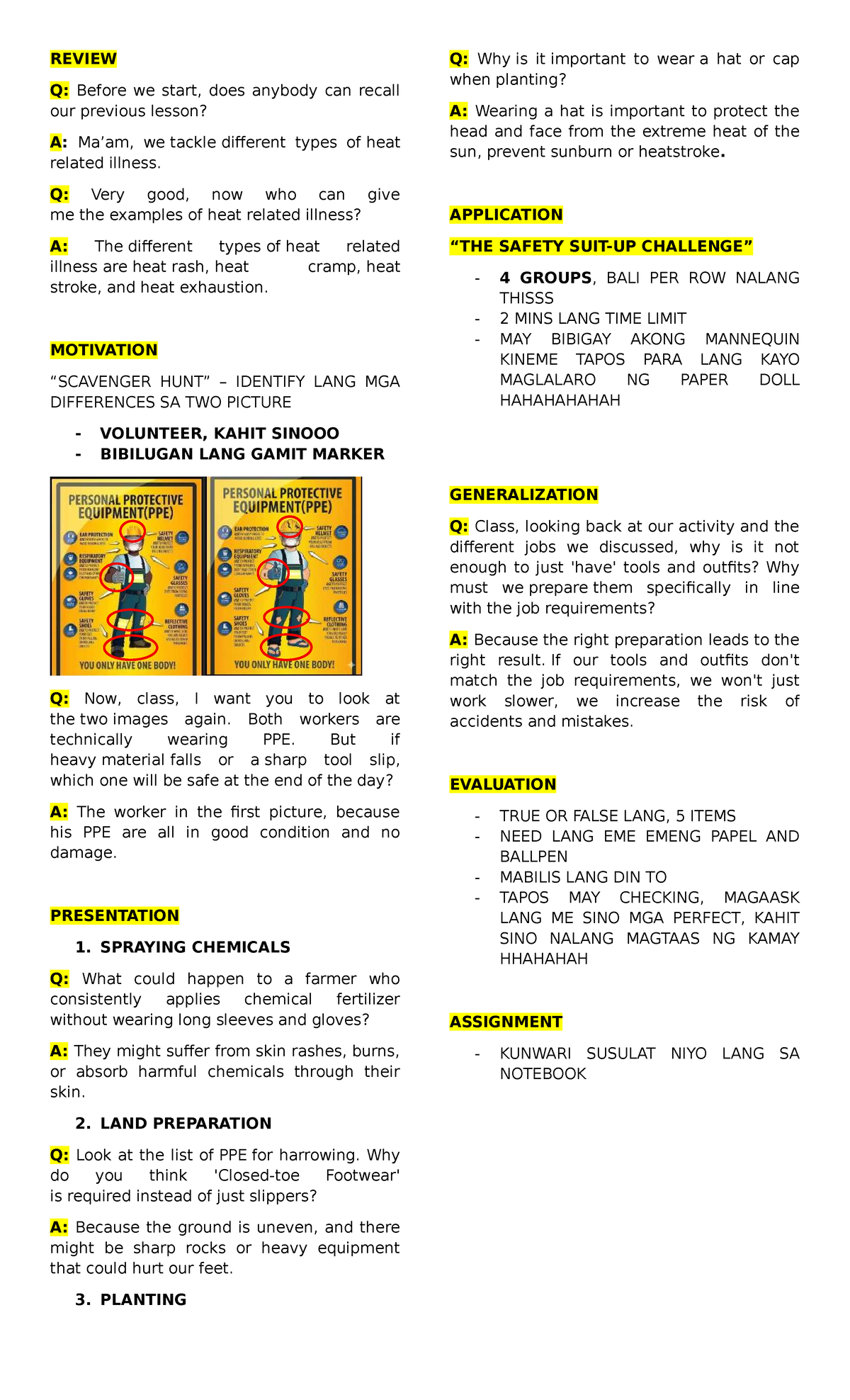PPE Preparation and Safety Guidelines for Farm Tasks (AGRI 101) - Studocu