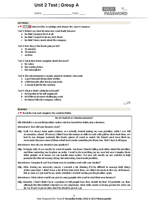 Together kl5 U8 Unit Test Standard B - Together dla 5 klasy Tests ...