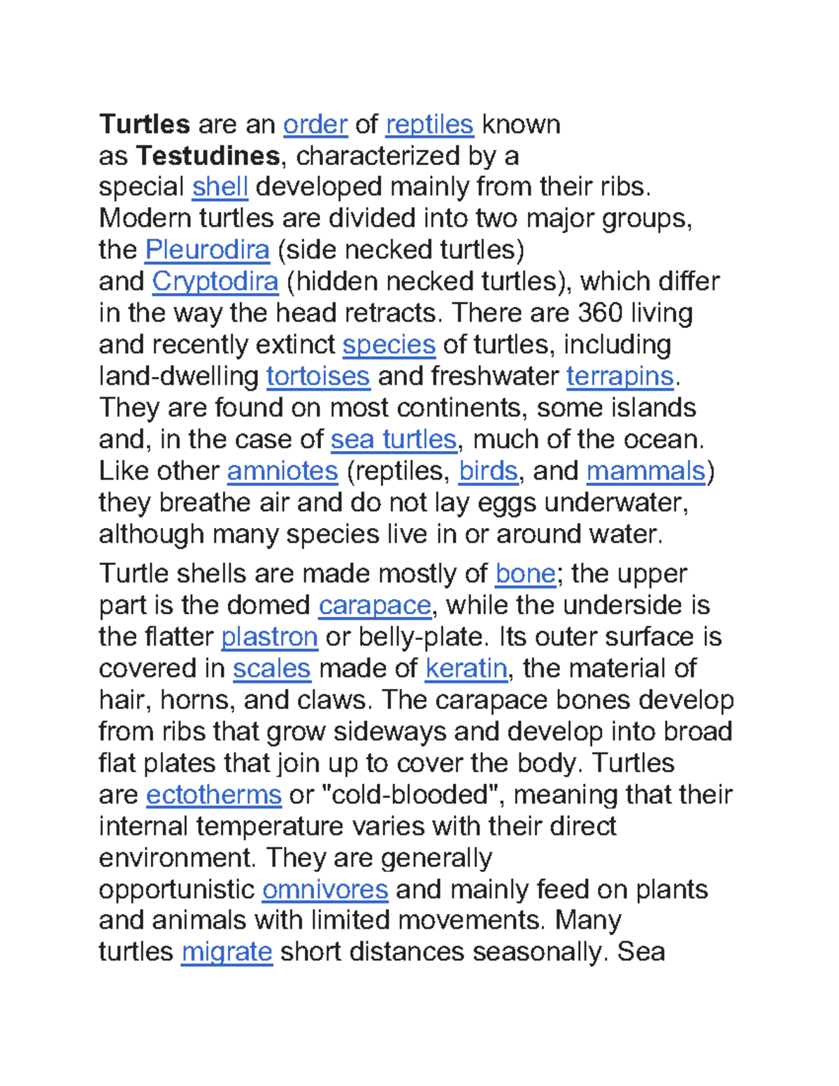 Turtles Presentation ENGL 101: A Study of Testudines and Their Features ...