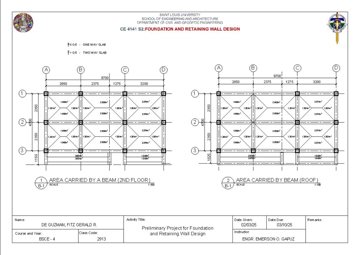 Structural Framing plan - A B C D AREA CARRIED BY A BEAM (2ND FLOOR) SL ...