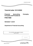 FAC1502 - Unisa - Financial Accounting Principles - Studocu
