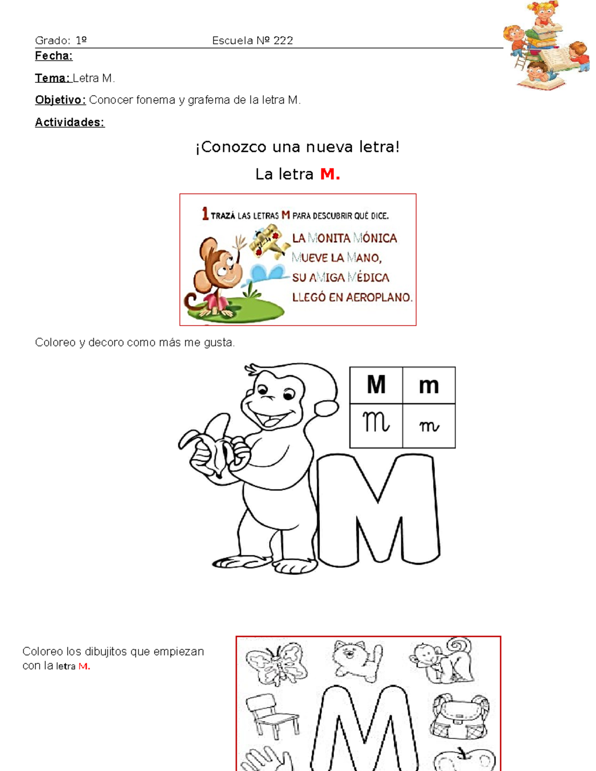 Letra M Silabas Ma Me Mi Mo Mu Letra M Preescolar