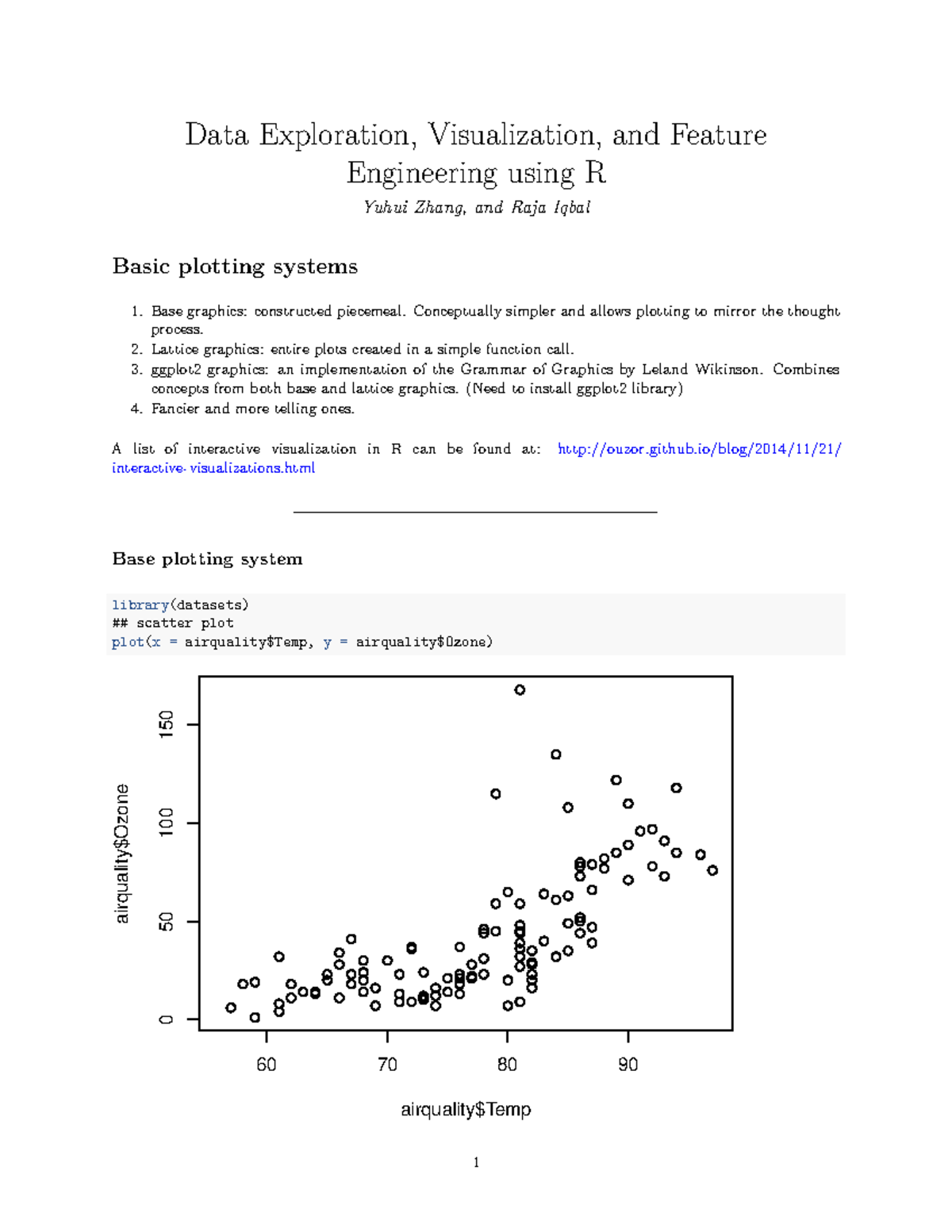 Data Exploration Visulization and feature engineering using R - Data Exploration, Visualization ...