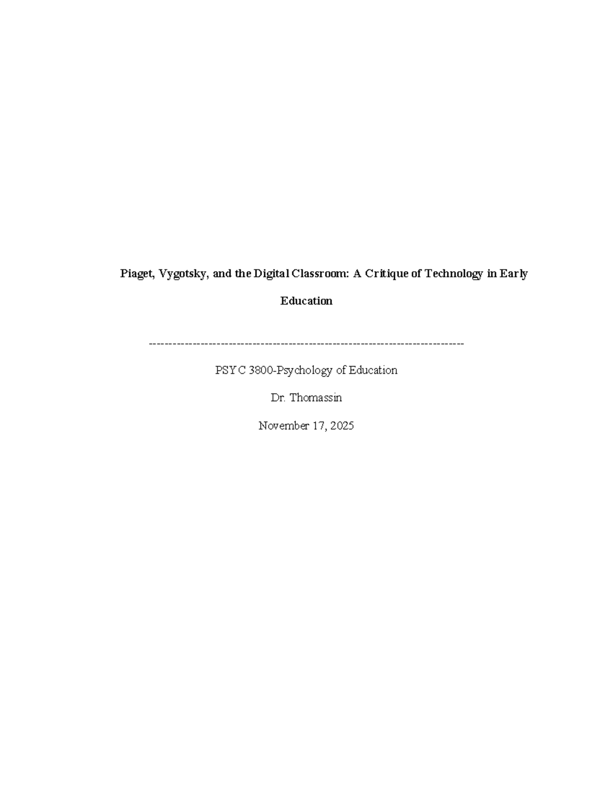 PSYC3800 Group 93: Critique of Technology in Early Education - Studocu