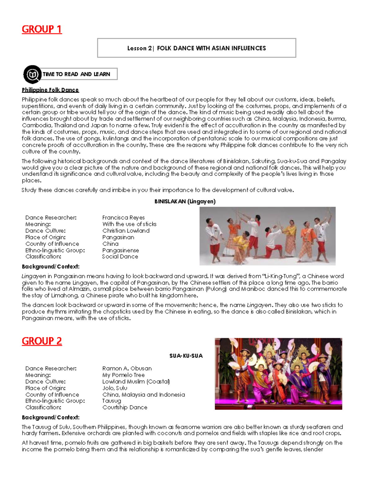 Folk Dance Asian Influences Handouts - GROUP 1 Philippine Folk Dance ...