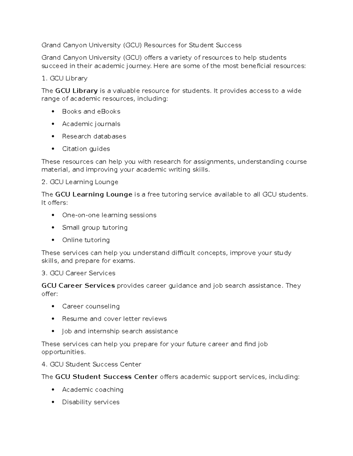 Homework 2 - Grand Canyon University (GCU) Resources for Student ...