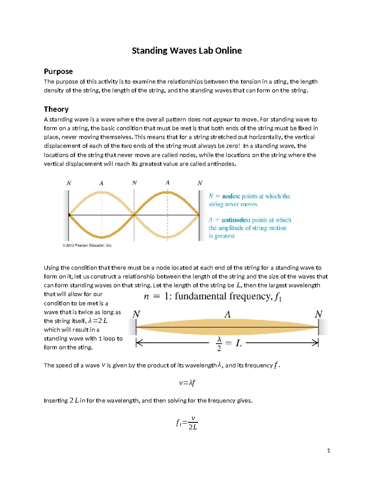 Fall 2023 Standing Waves Lab: Analyzing String Dynamics - Studocu