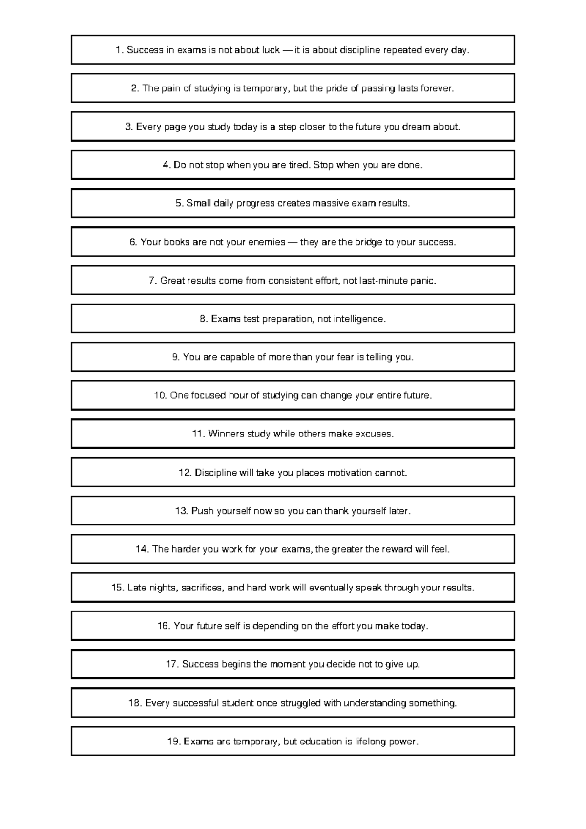 Exam Motivational Quotes: Inspiring Thoughts for Success - Studocu