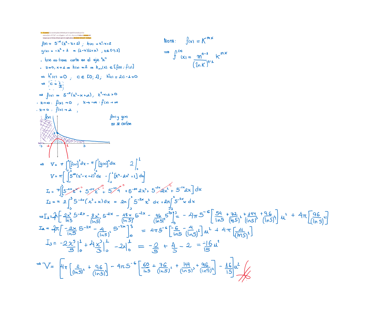 Problemas Resueltos de Cálculo II: Volumen de Regiones Giradas - Studocu