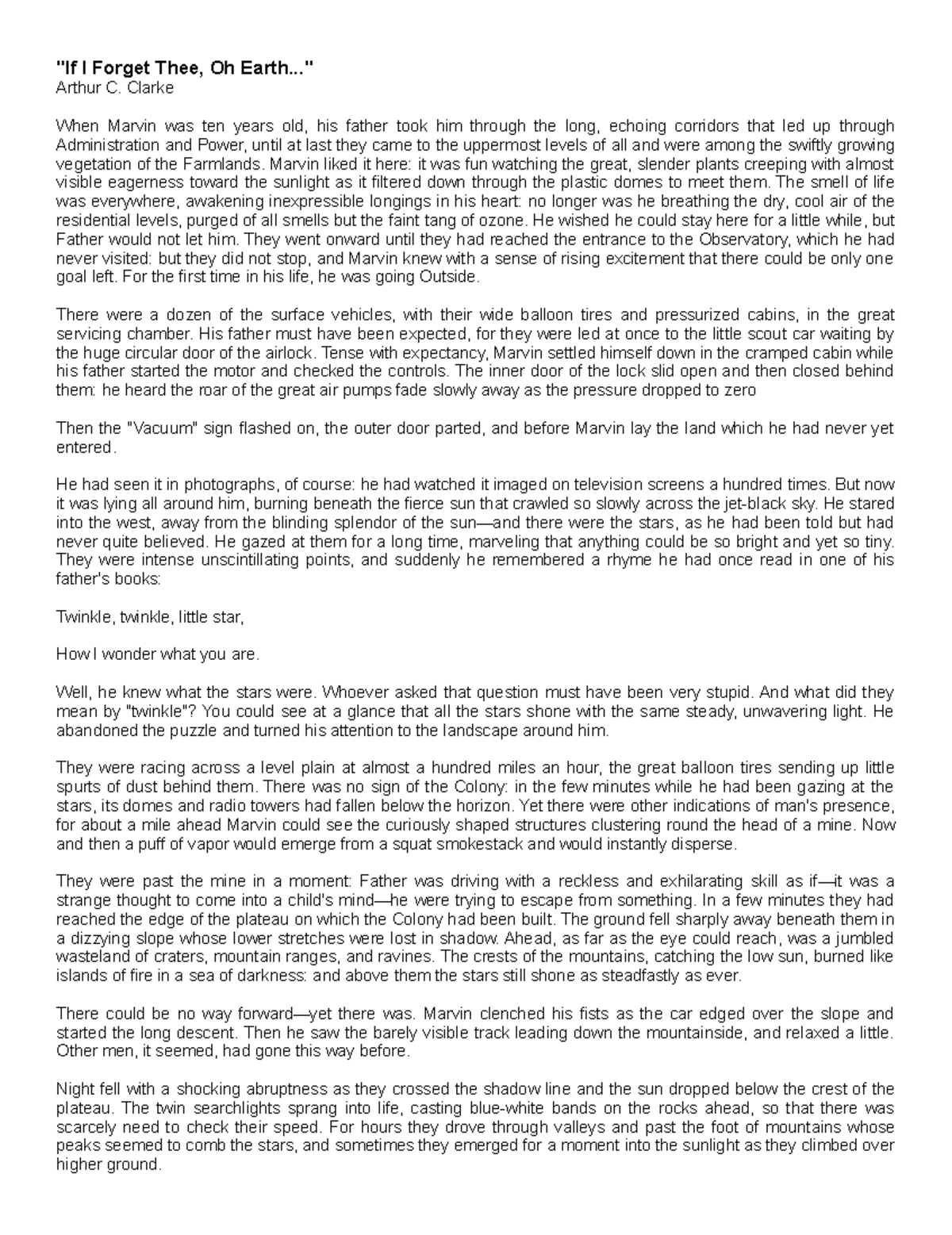 Exploring Themes of Loss and Hope in Clarke's "If I Forget Thee ...