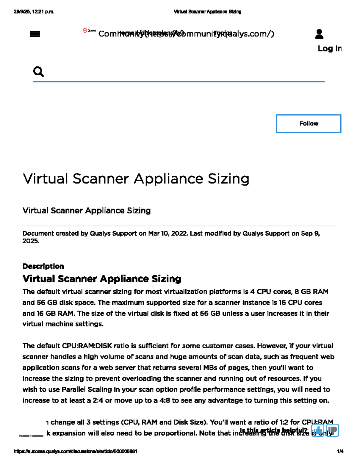 Qualys Virtual Scanner Appliance Sizing Guide (2022) - Studocu