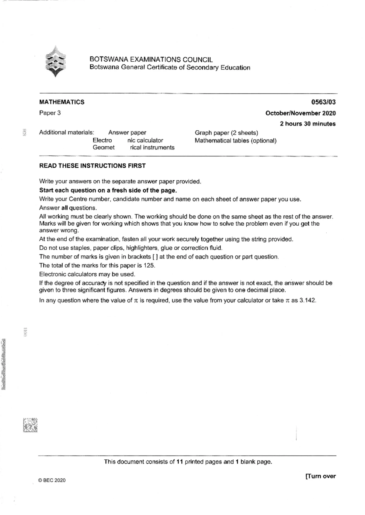 Mathematics Paper 3 BGCSE 2017-2021: Comprehensive Past Exam ...