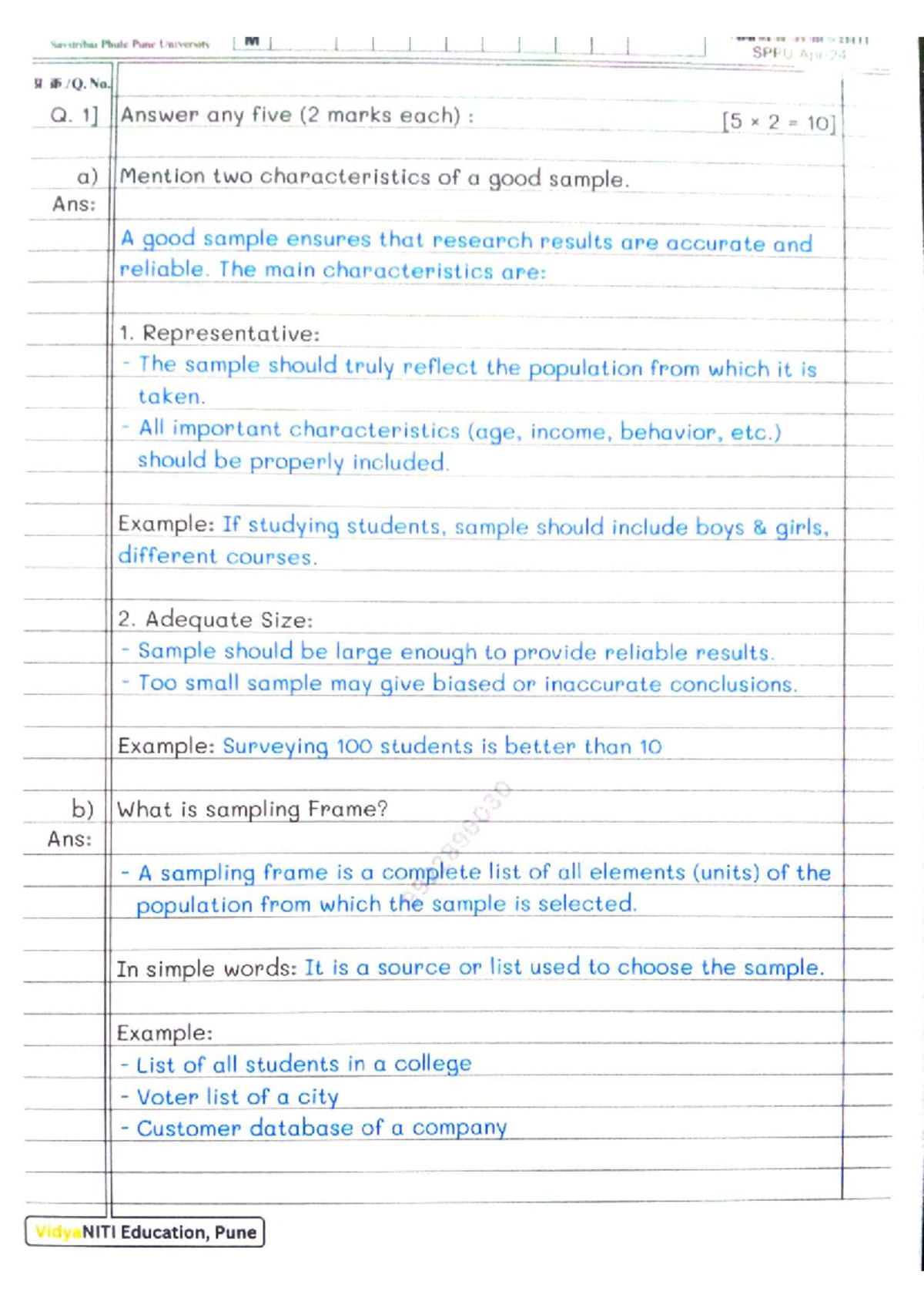 BRM M 18 SPPU Final Exam: Key Concepts in Research Methodology - Studocu