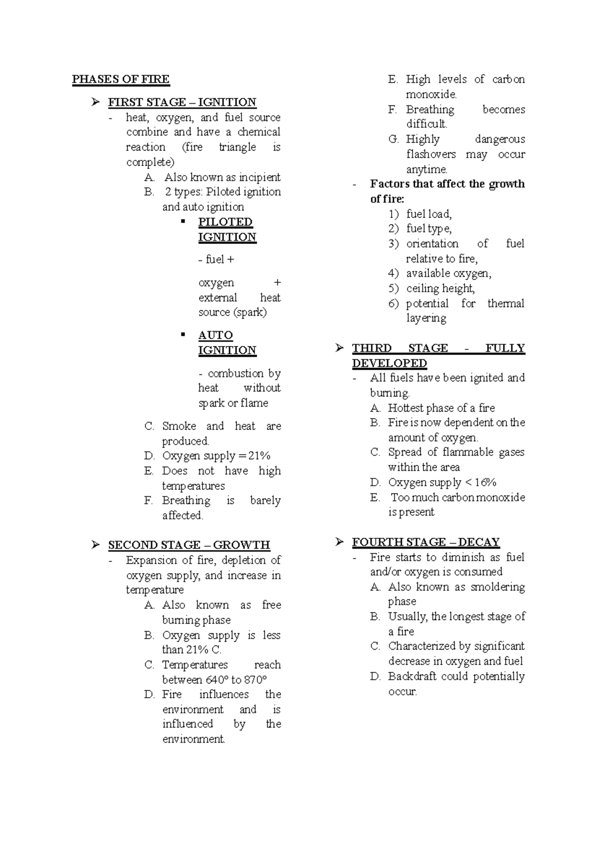 FIRE - DRRR Phases and Response Procedures Review - Studocu