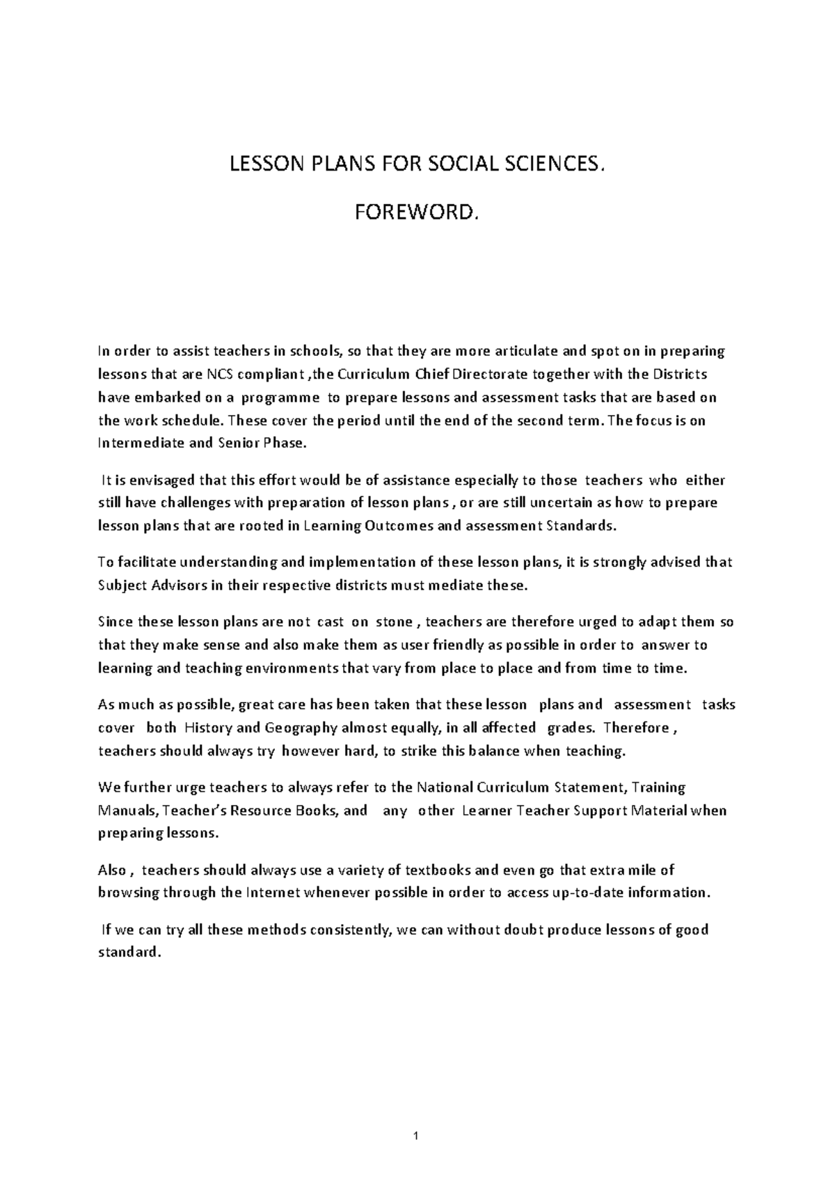 Tmn3706 Social Sciences Lesson Plans for Grade 4 - Term 2 - Studocu