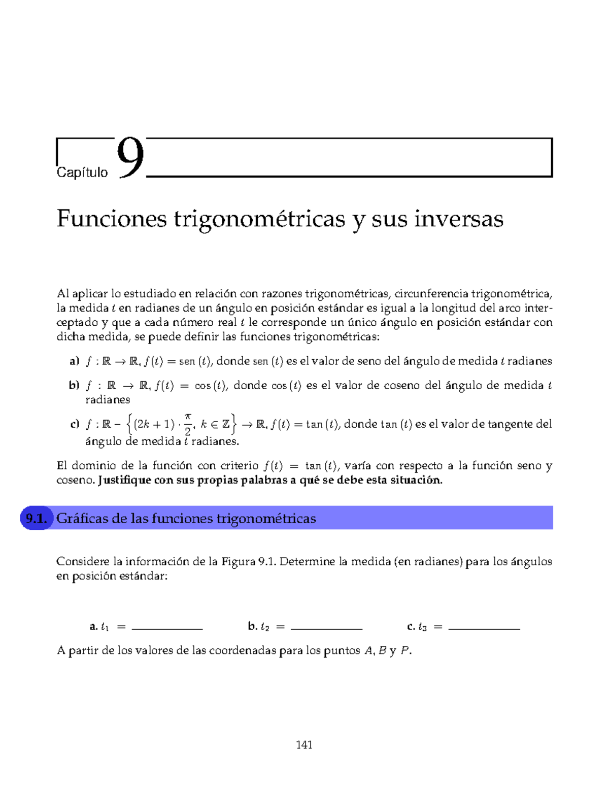 Teoría Funciones Trigonométricas - Cap ́ıtulo 9 Funciones trigonom ...