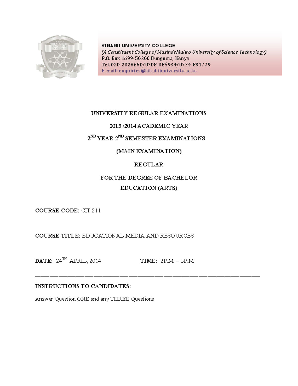 CIT 211 - Educational Media and Resources Exam Notes - Studocu