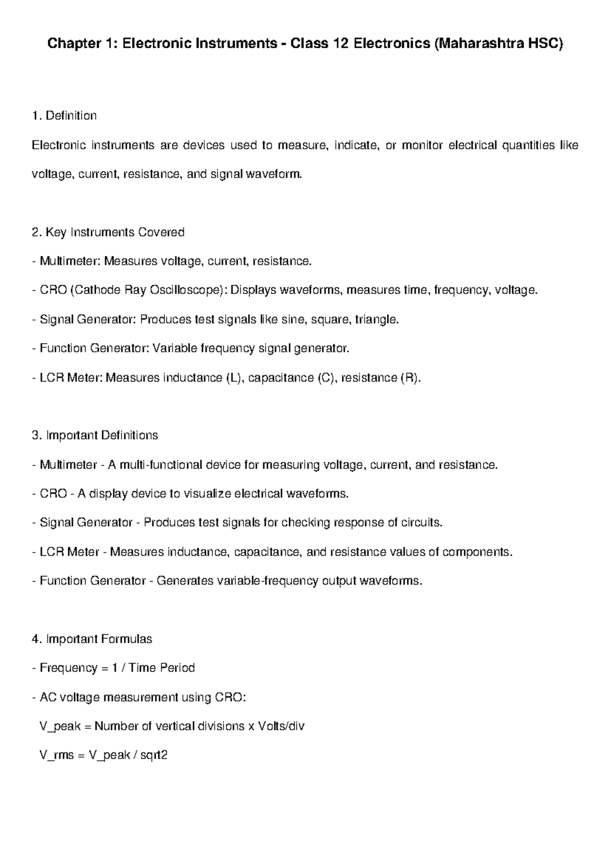 Chapter 1: Electronic Instruments - Class 12 Electronics (Maharashtra ...
