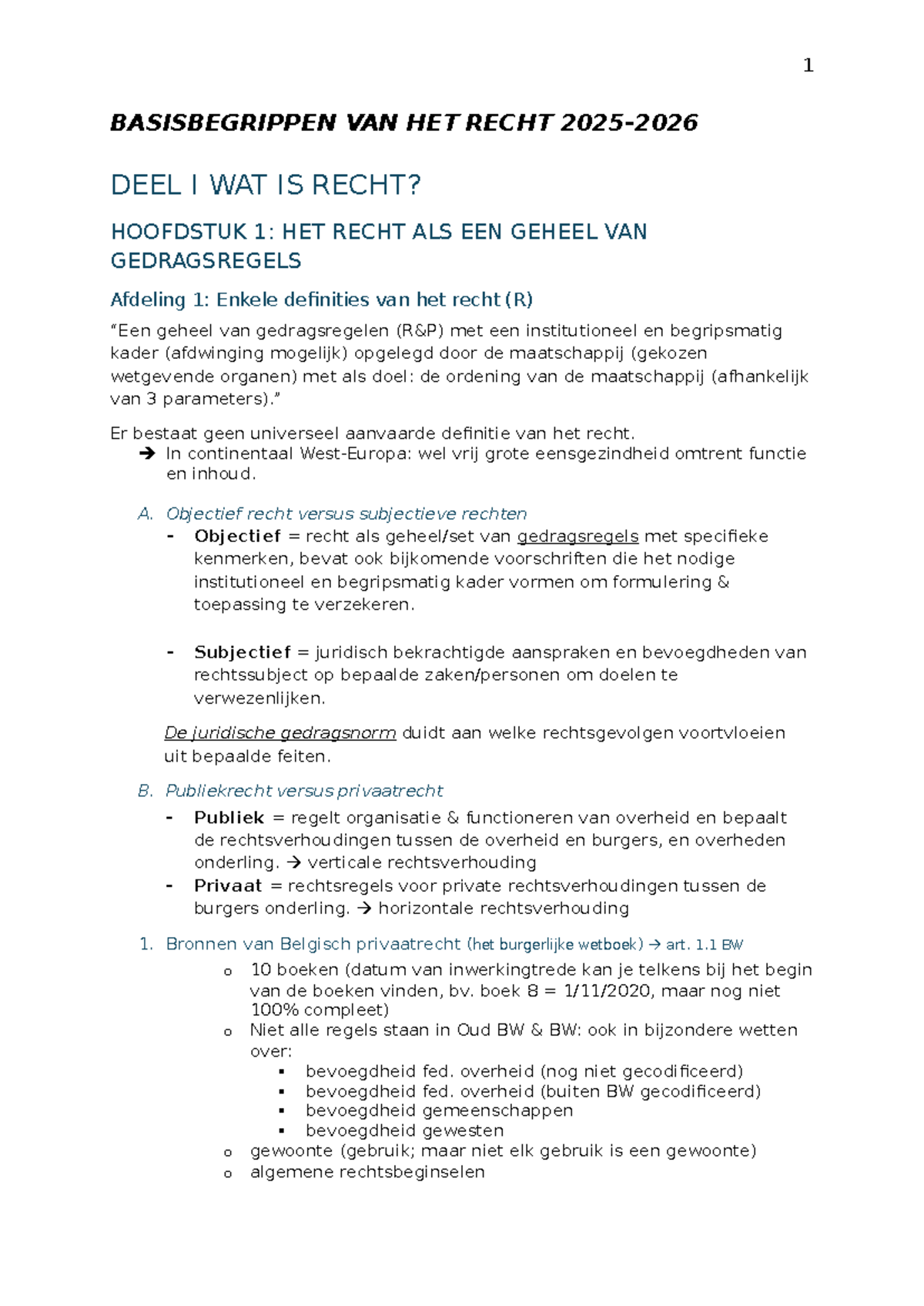 Basisbegrippen van het Recht (R) - Samenvatting Proefexamen - Studocu