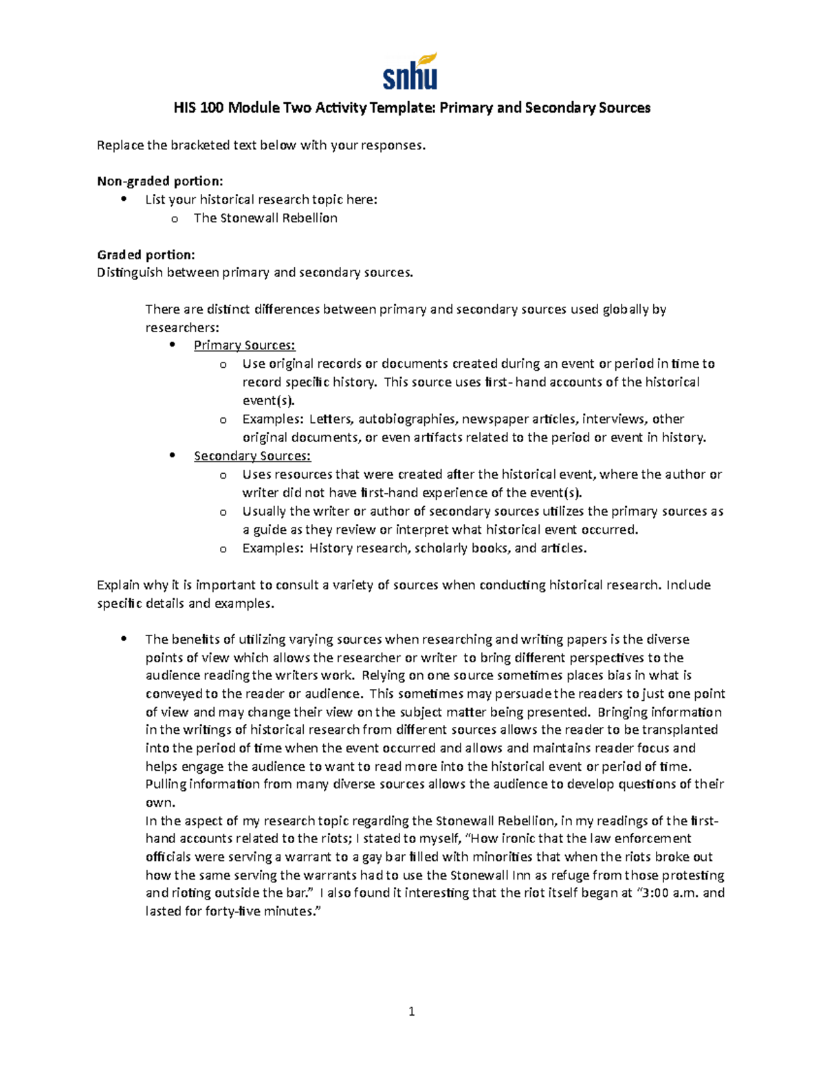 HIS 100 Module Two Activity Sources Template - HIS 100 Module Two ...