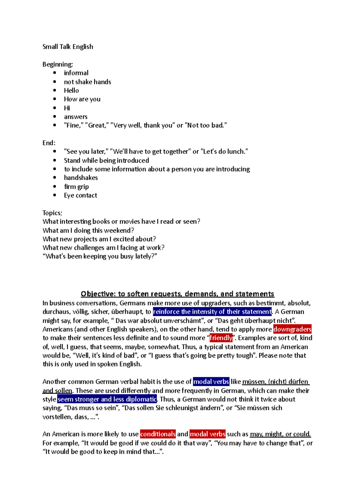 Small Talk English - Small Talk English Beginning: informal not shake ...