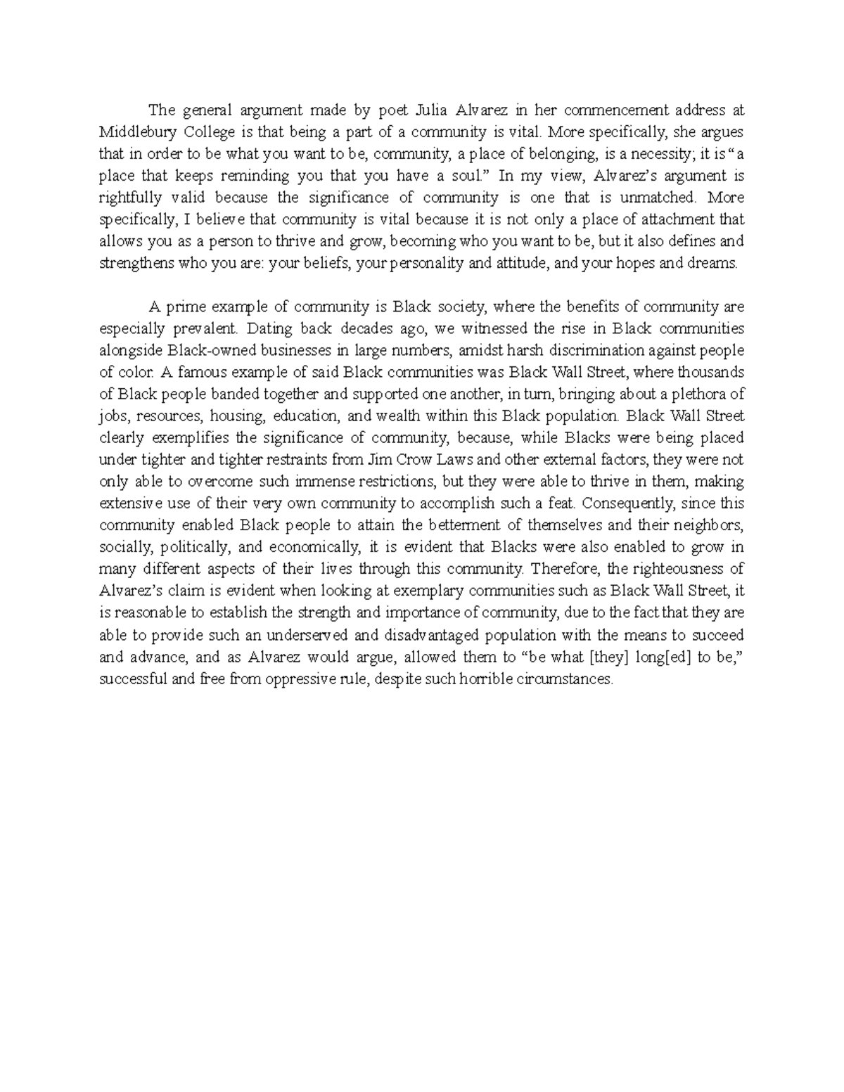 ENG 101 - Essay Exemplar: The Vital Role of Community in Identity - Studocu