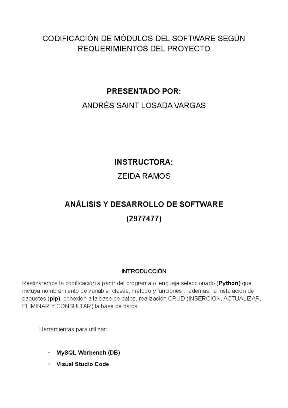 Codificación de Módulos en Python para Análisis y Desarrollo de ...