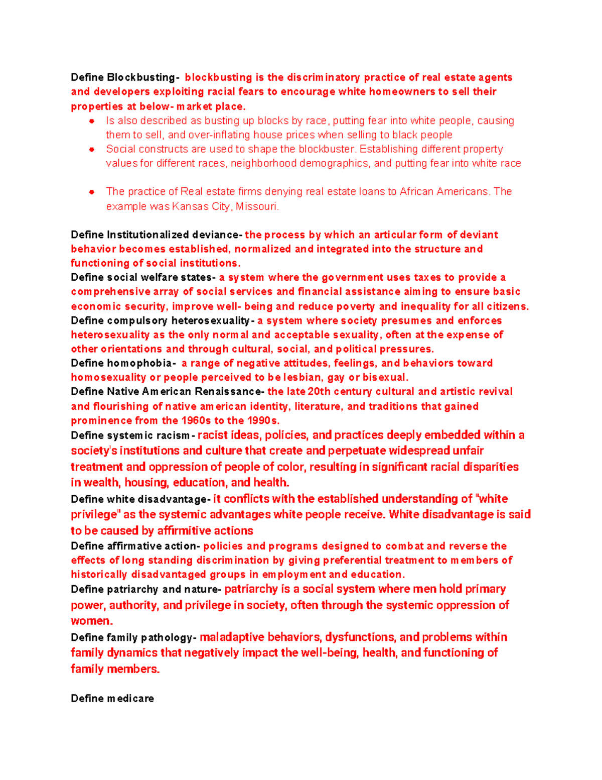 Social Issues and Structures: Key Definitions for SOC 101 - Studocu