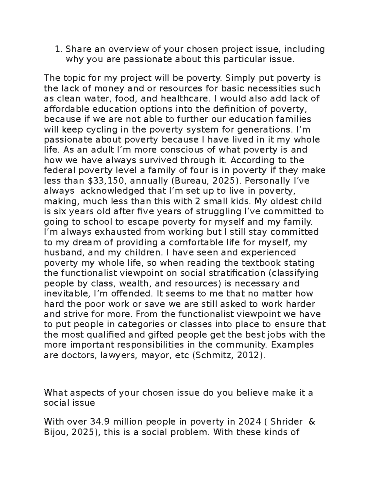 SCS 214 Module 1 Discussion: Exploring Poverty as a Social Issue - Studocu