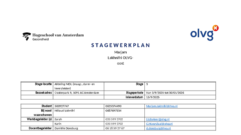 Stagewerkplan MDL en Leverziekten - Zelfbeoordeling en Ontwikkeling ...
