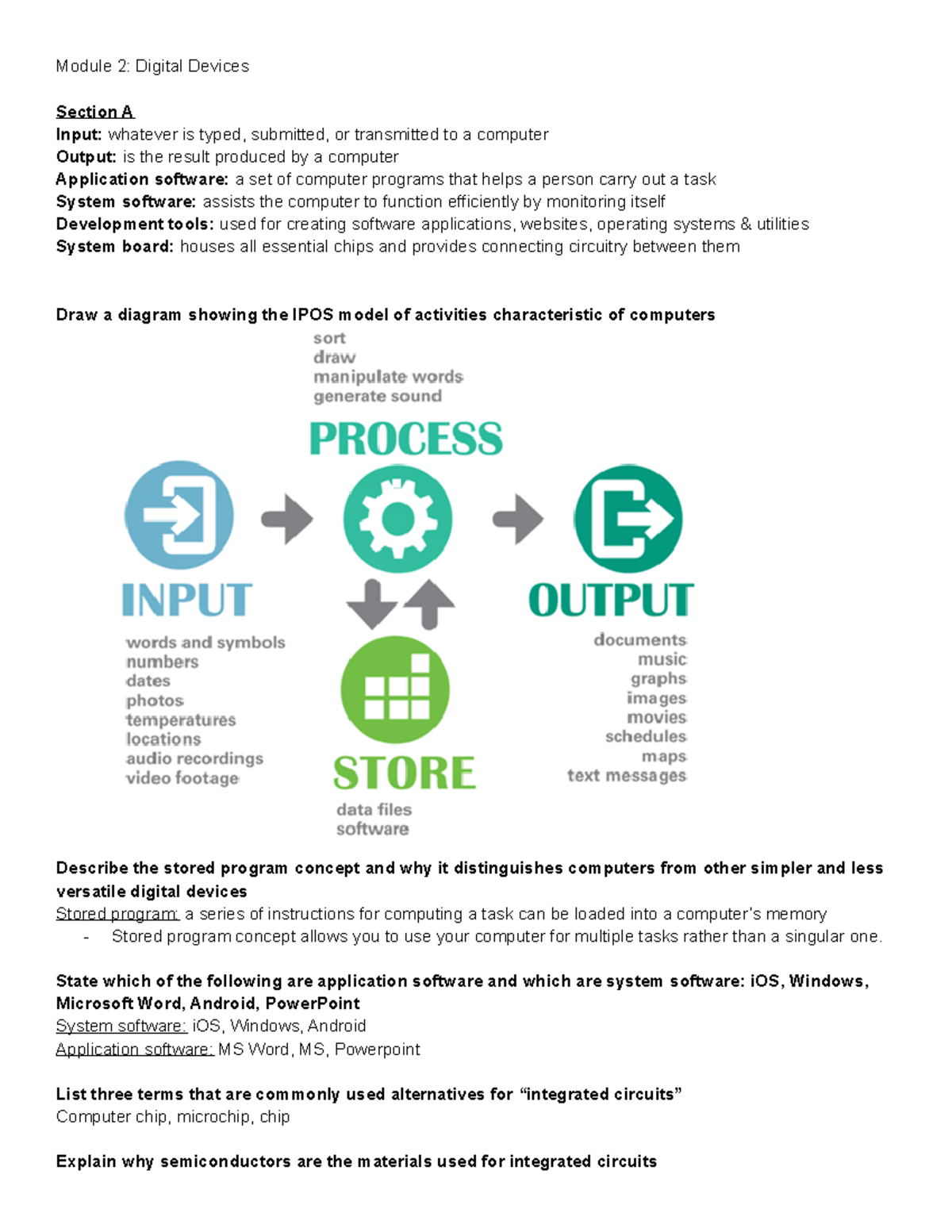 Module 2 Digital Devices - Module 2: Digital Devices Section A Input ...