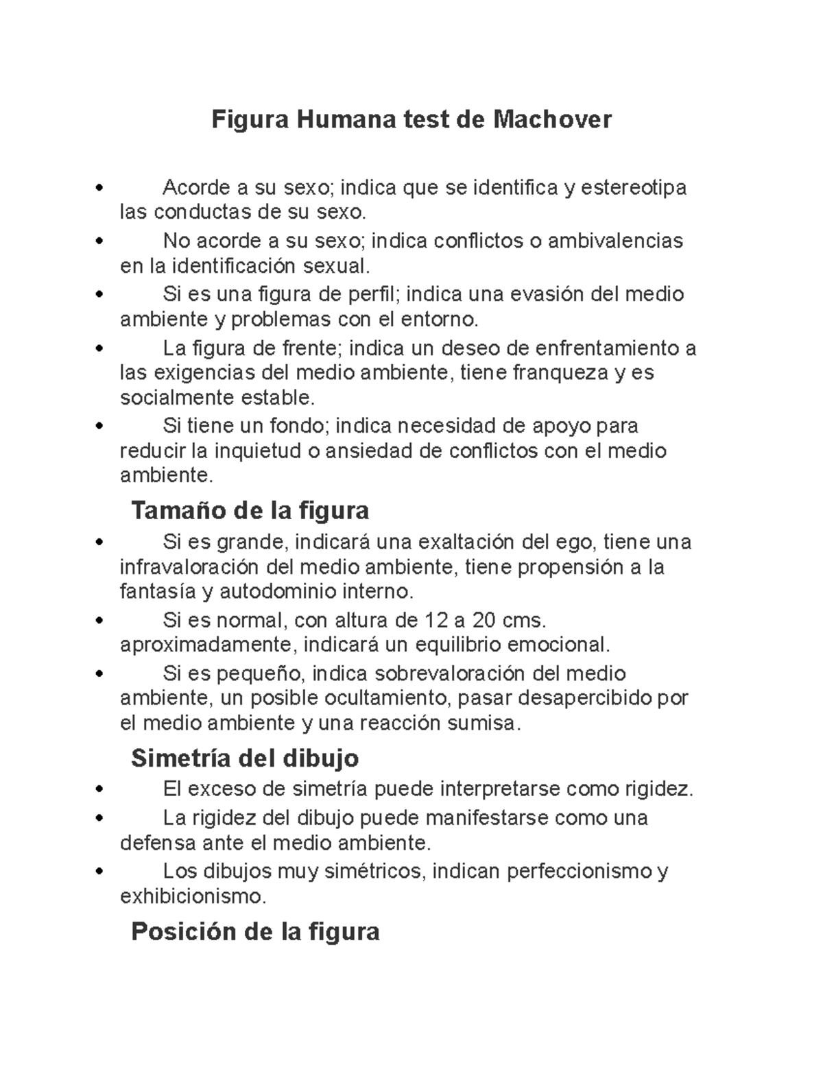 Test de Machover sobre la Figura Humana: Interpretaciones y Resultados ...
