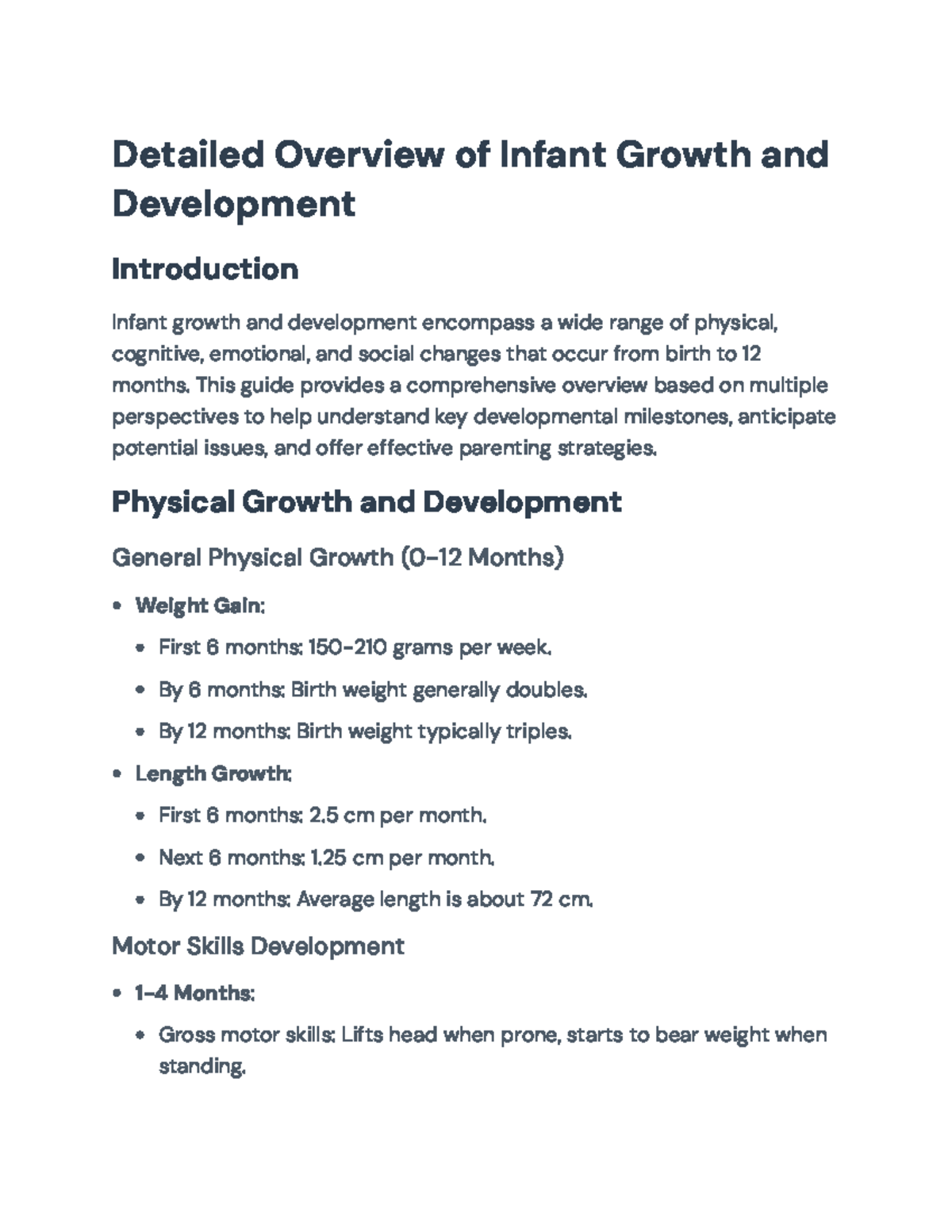 Infant Growth and Development Overview: Milestones and Care Strategies ...