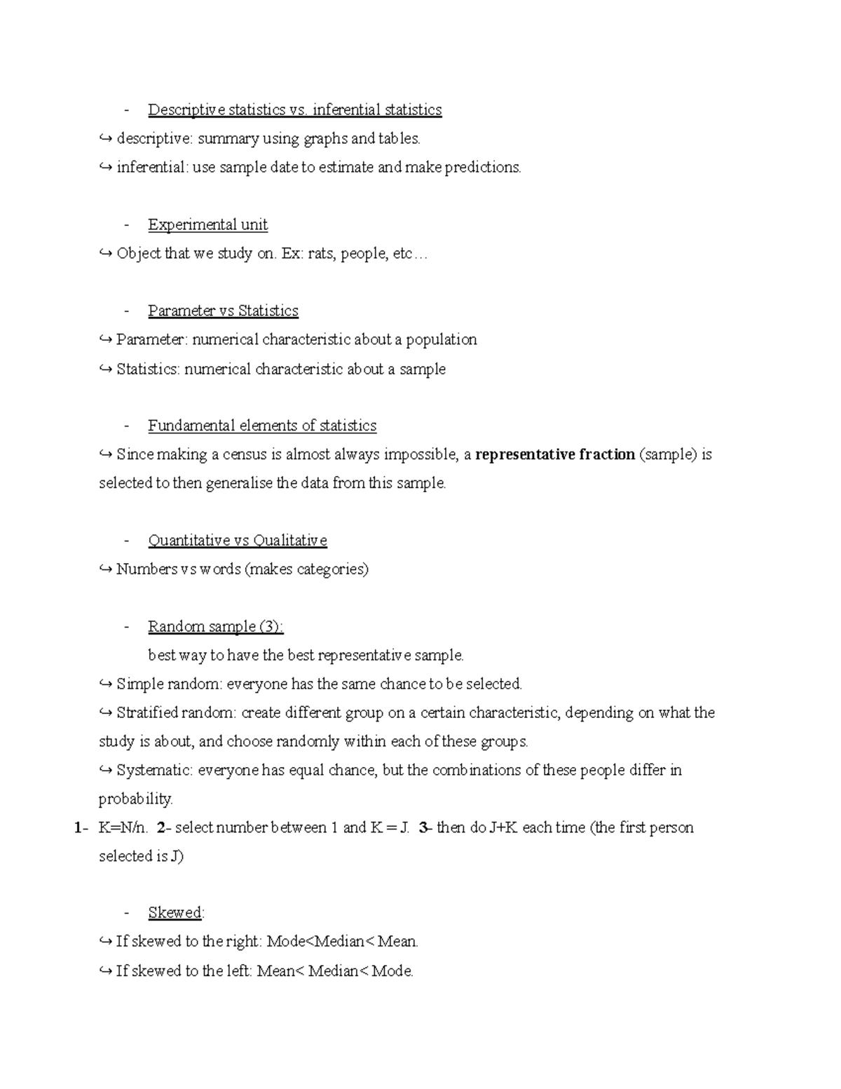 Quiz 2 Keypoints: Descriptive vs. Inferential Statistics Overview - Studocu