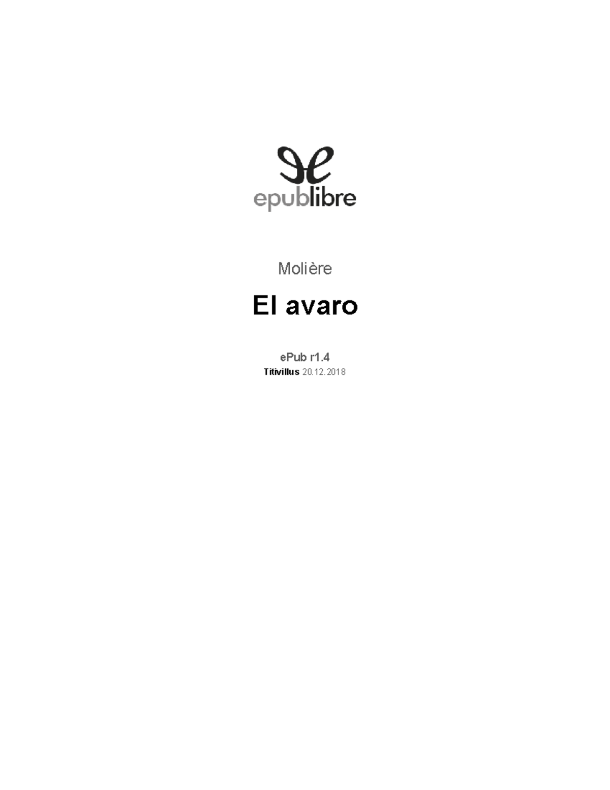 13 El avaro Moliere - LIBRO DE LECTURA - Molière El avaro ePub r1 ...