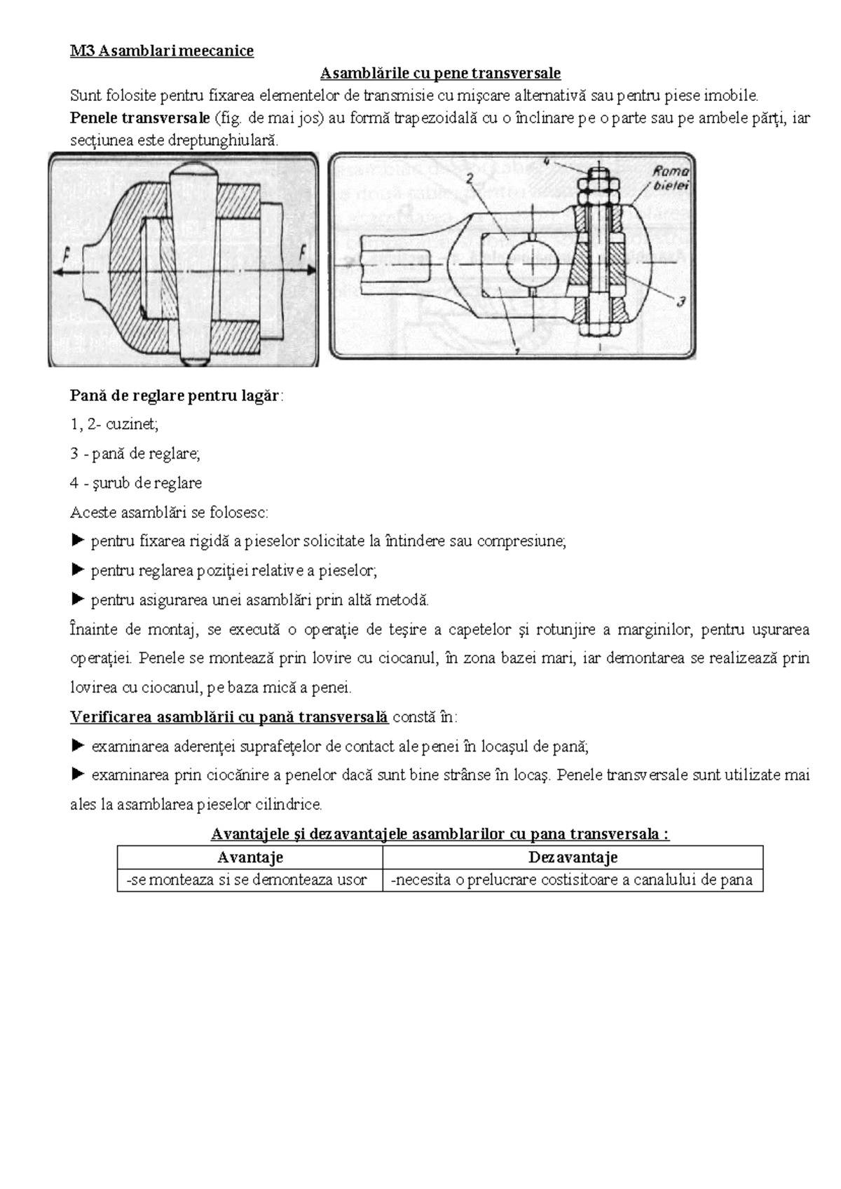 Fisa Documentare M3: Asamblări cu Pene Transversale și Longitudinale ...