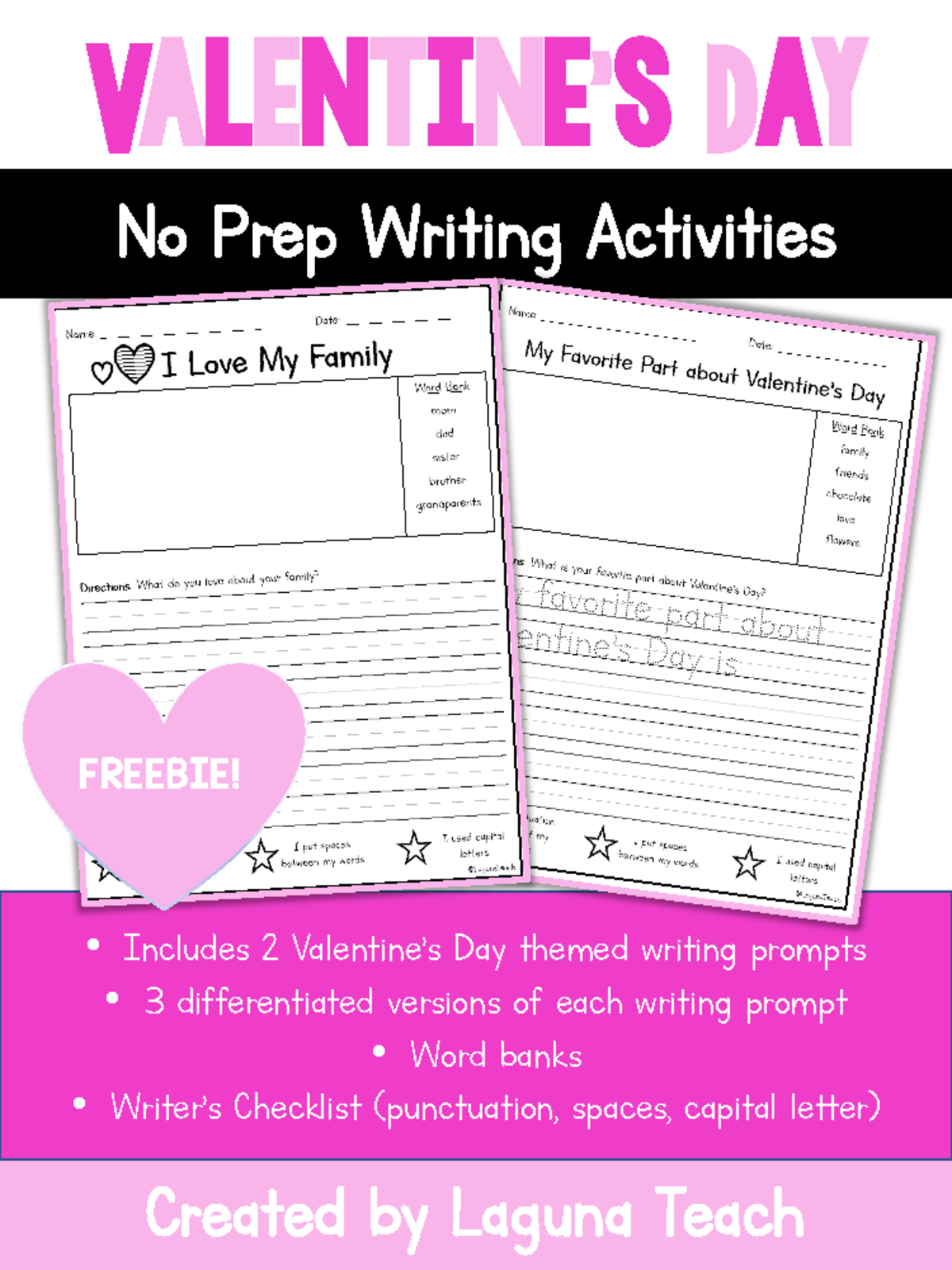 Freebievalentines Day No Prep Writing Activities-1 - Created by Laguna ...