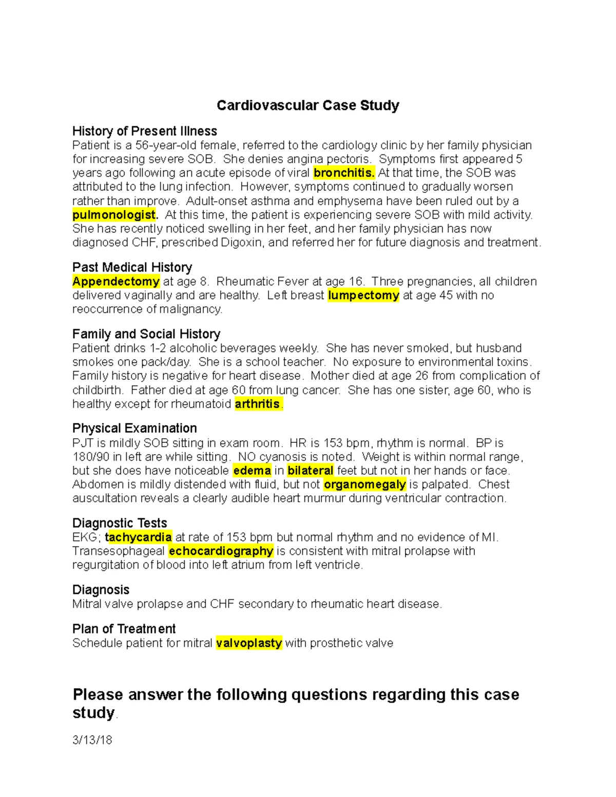 Nervous System Case Study Assignment - Nervous System Case Study ...