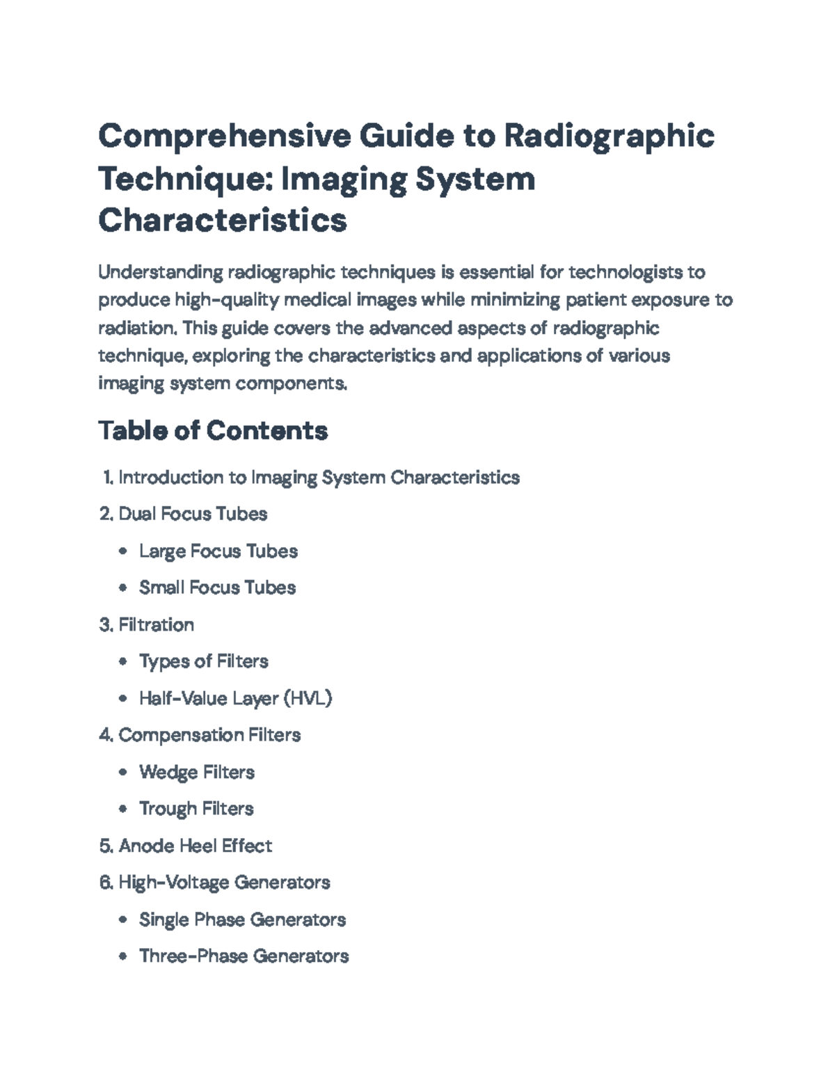 Radiographic Techniques: Comprehensive Guide to Imaging Systems ...