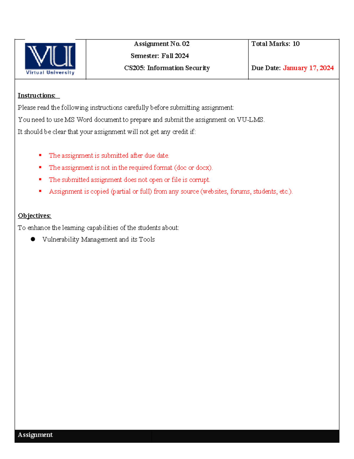 Fall 2023 CS205 2024 - Assignment No. 02 Semester: Fall 2024 CS205 ...