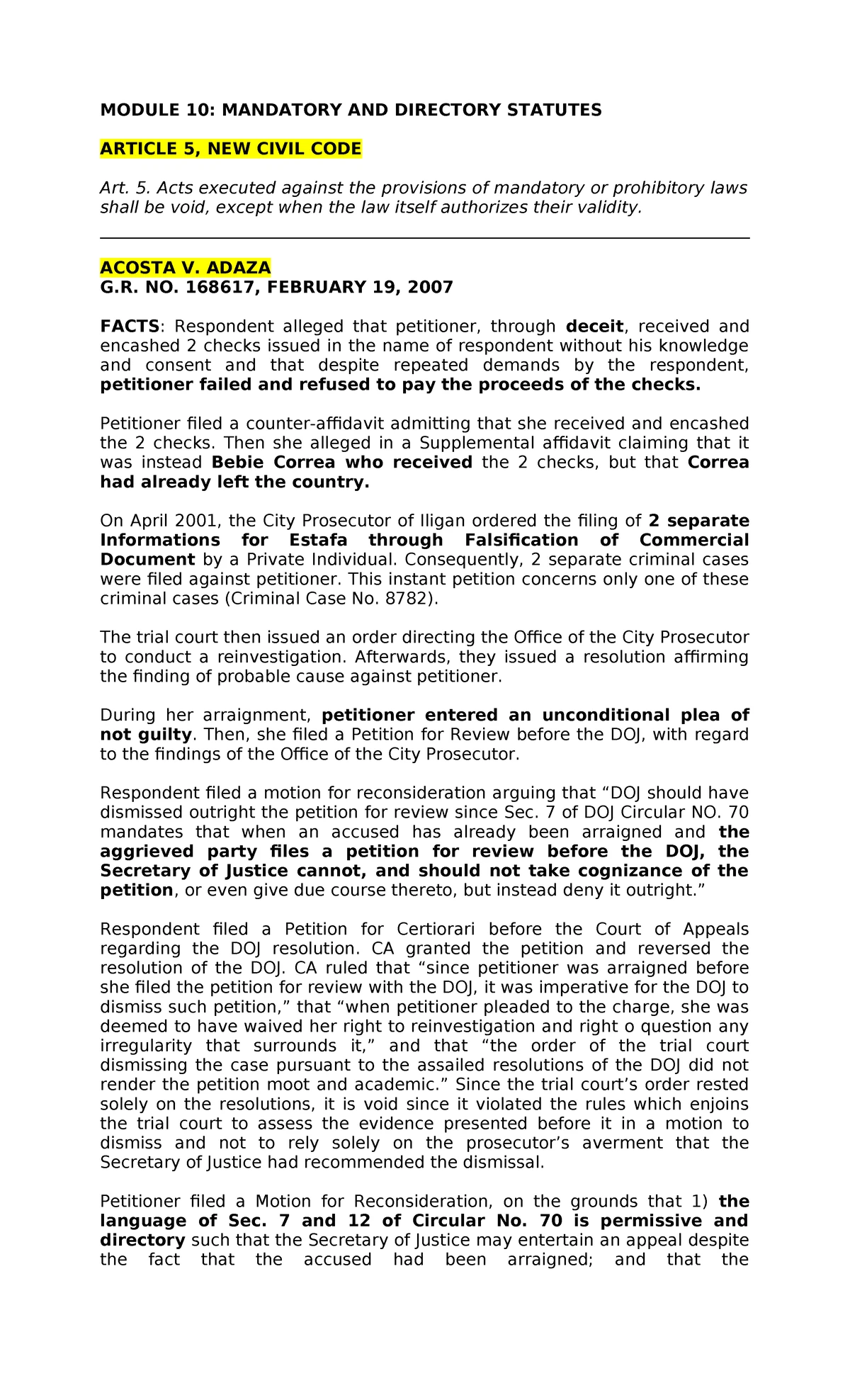 CRIM 1 CASE Digests Module 1 - Key Rulings in Criminal Law Principles - Studocu