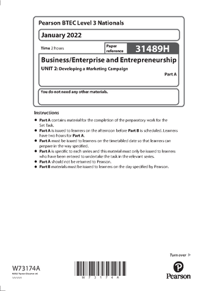 BTEC Level 3 National sample work - Pearson Enterprise and ...
